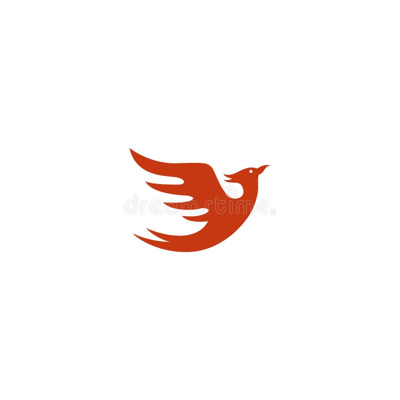 Vector Illustration of a Red Phoenix for an Icon, Symbol or Logo Stock ...