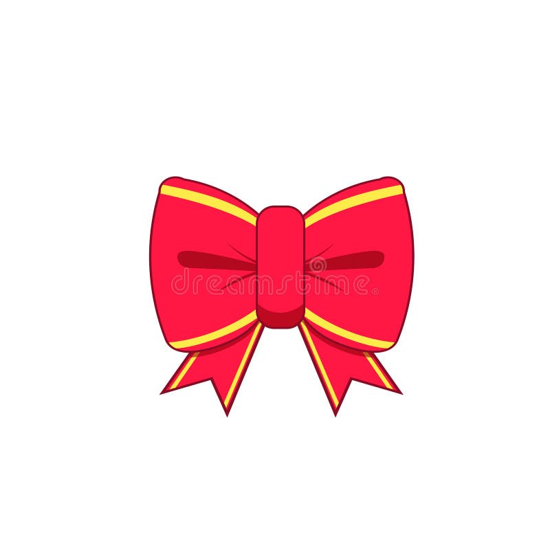 Vector Illustration of Red Ribbon with Yellow Strip. Isolated on a ...