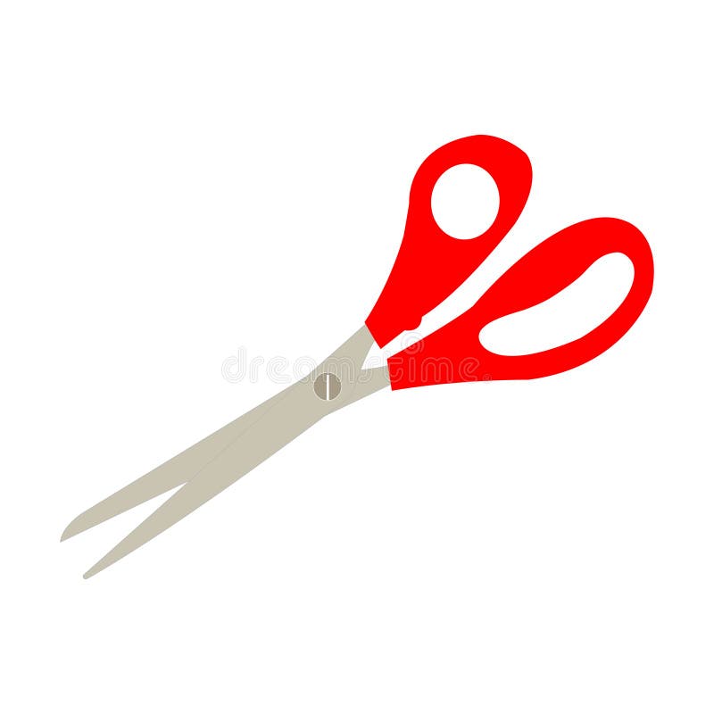 Isolated Vector Illustration of Red Scissors on White Stock Vector ...