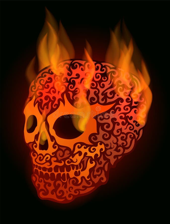 Red-hot skull stock illustration. Illustration of dead - 5548328