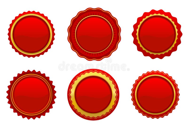 Red award rosette set stock vector. Illustration of gift - 35176010