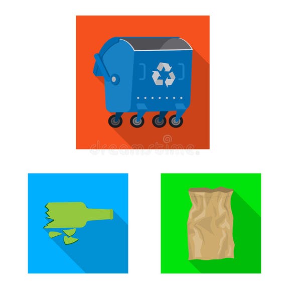 Vector Illustration of Refuse and Junk Symbol. Collection of Refuse and ...