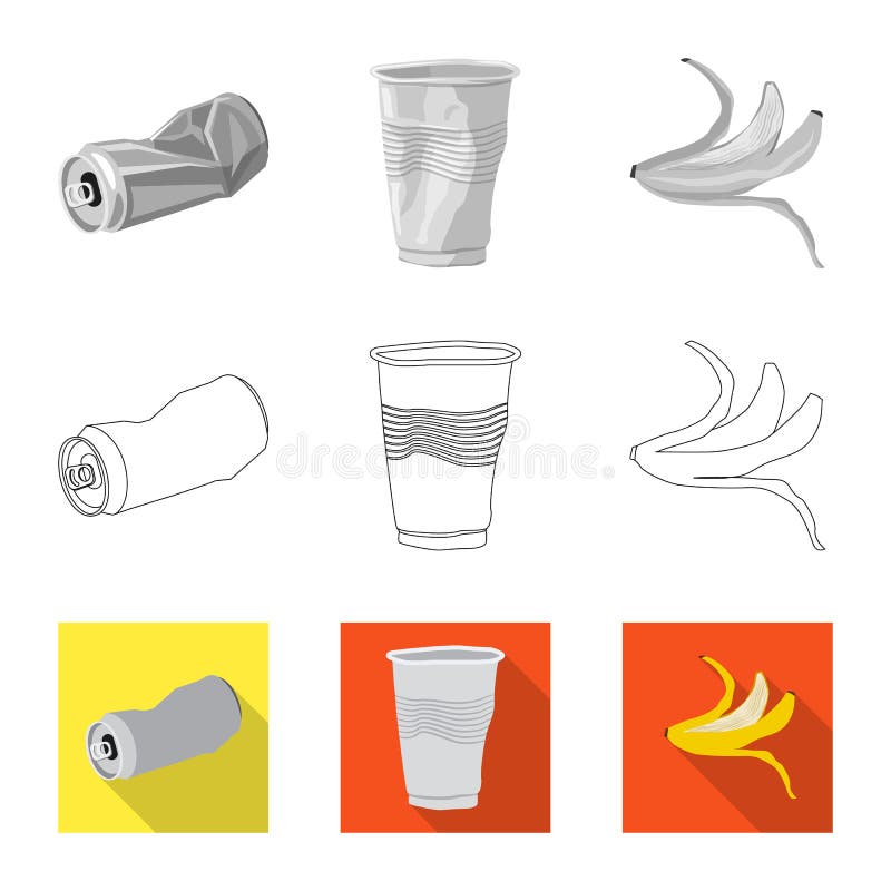 Vector Design of Refuse and Junk Icon. Set of Refuse and Waste Stock ...