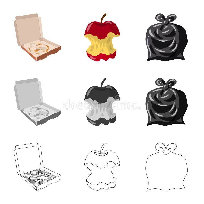 Vector Illustration of Refuse and Junk Symbol. Collection of Refuse and ...