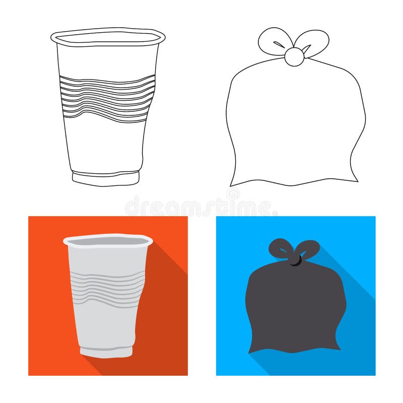 Vector Illustration of Refuse and Junk Symbol. Set of Refuse and Waste ...