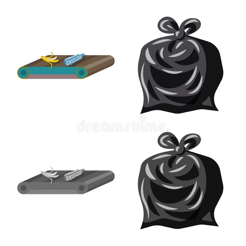 Vector Illustration of Refuse and Junk Symbol. Set of Refuse and Waste ...