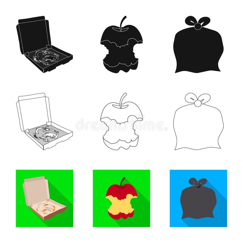 Vector Illustration of Refuse and Junk Symbol. Set of Refuse and Waste ...