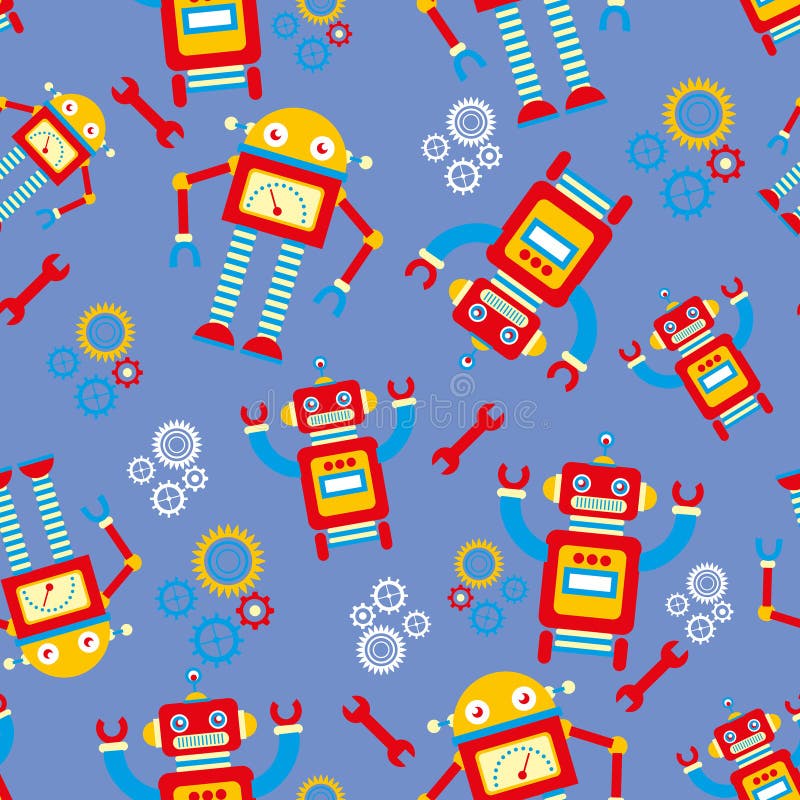 Robots, parts and gears. stock vector. Illustration of cartoon - 285985652