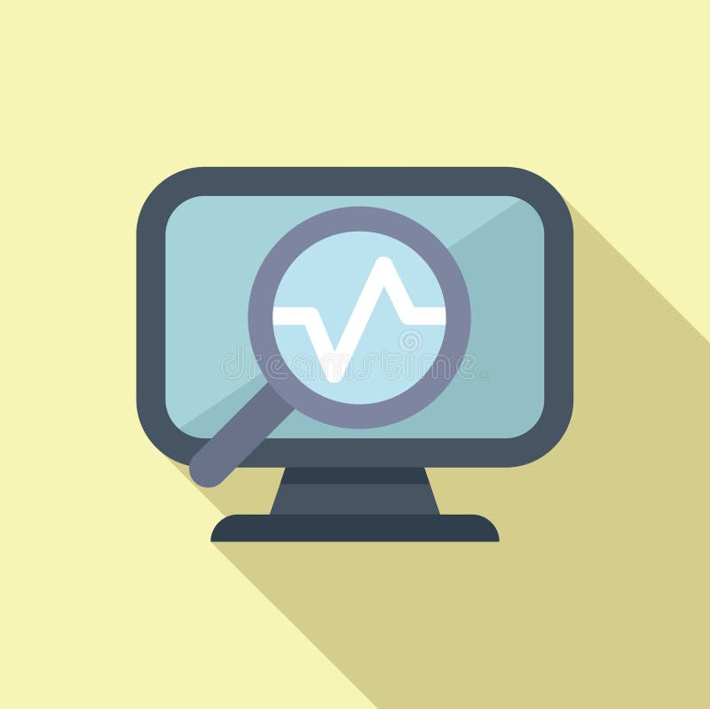 Flat Design Icon of Computer Diagnostics Stock Illustration ...