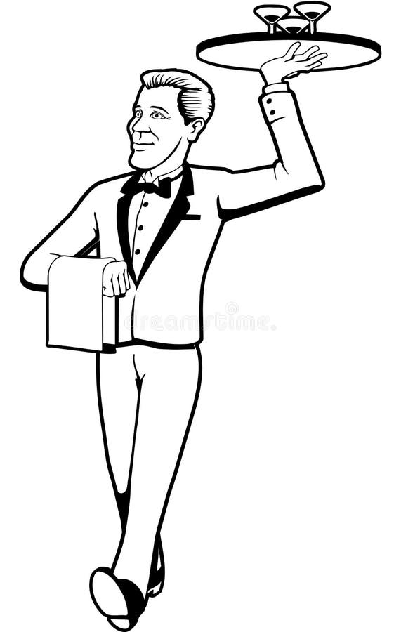 Restaurant Waiter Illustration Stock Vector - Illustration of serve ...