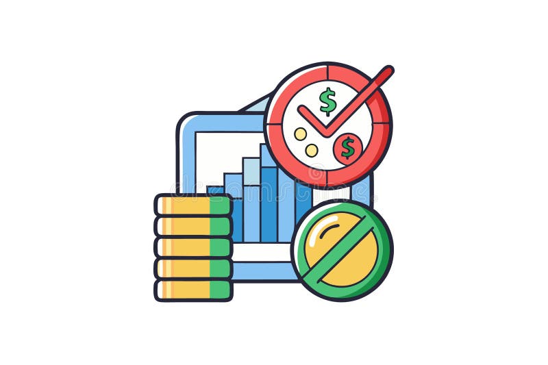 Vector Illustration of Restricted Earnings Data and Declining Finances ...