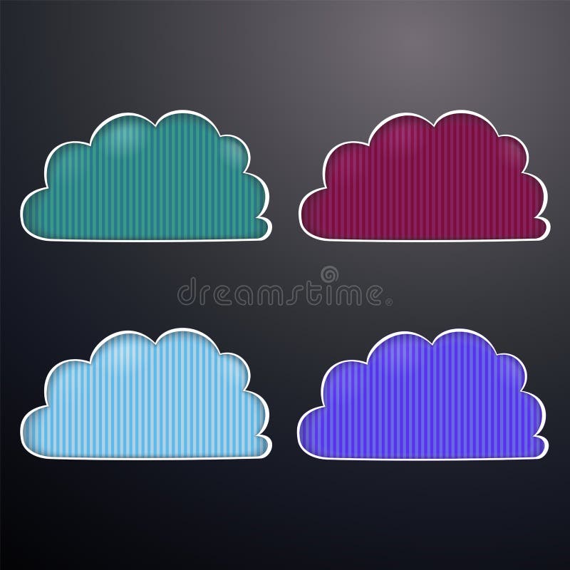 Retro Clouds Vector Illustration Hand Drawn Sketch Stock Vector ...