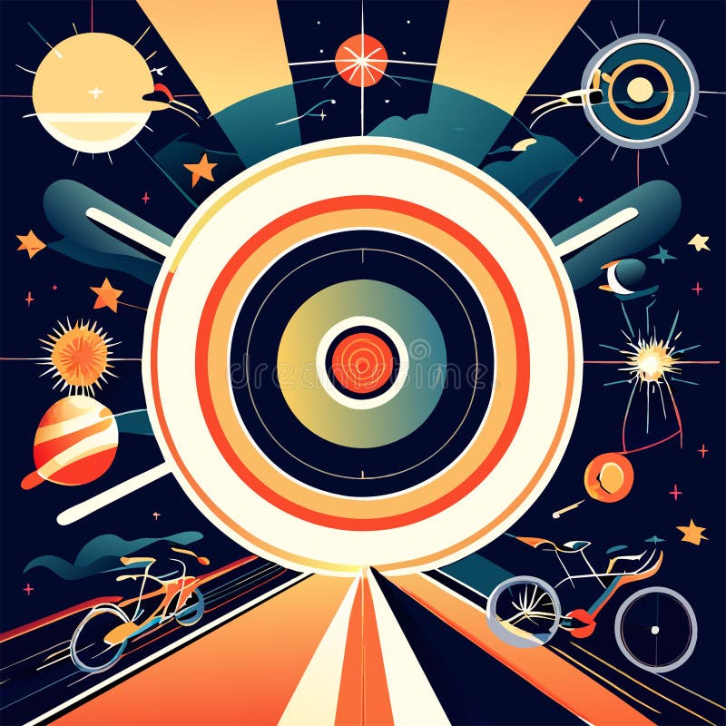 Retro Space Background with Planets and Stars. Vector Cartoon ...