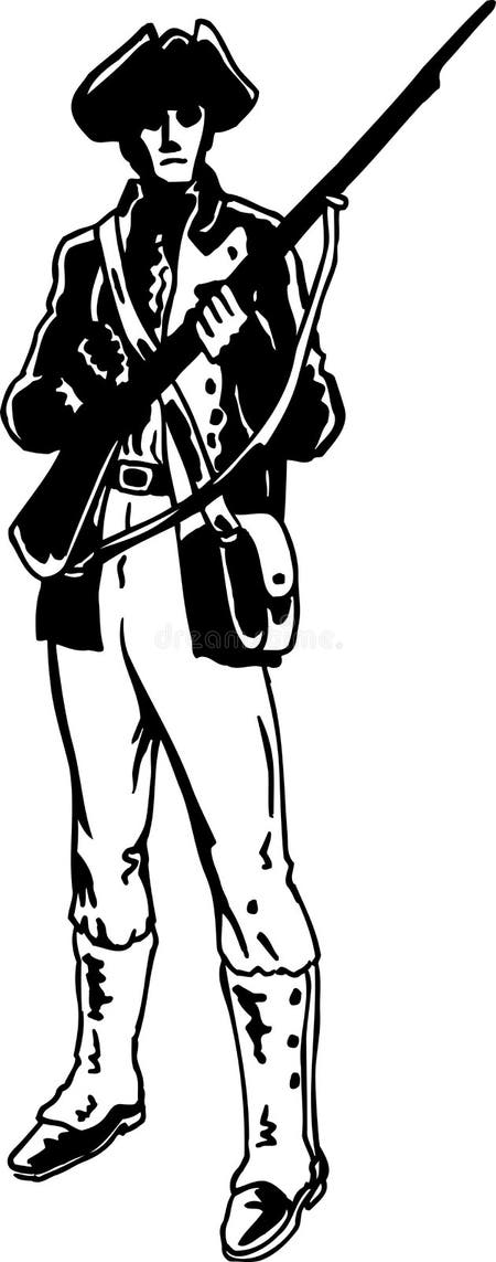 Minuteman Vector Illustration Stock Vector - Illustration of musket ...