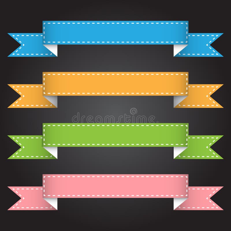 Vector Illustration Ribbon Banner for Design and Creative Work Stock ...