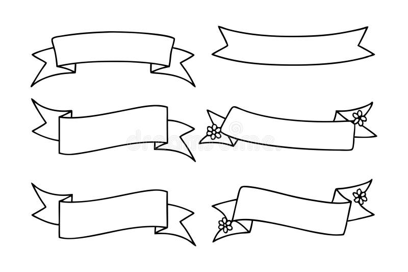 Vector Illustration of Ribbon Banner Set with Blank Space for Text ...