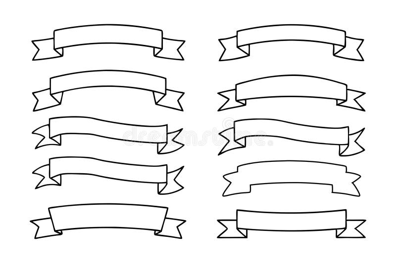 Black Flat Ribbon Curved Banner Stock Illustrations – 234 Black Flat ...