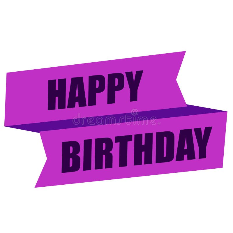 Illustration of Ribbon with Happy Birthday Title. Stock Vector ...