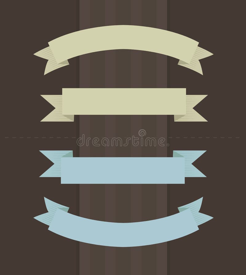 Vector Illustration of Ribbons in Vintage Colors Stock Vector ...