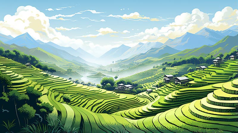 Rice Terraces Stock Illustrations – 1,860 Rice Terraces Stock ...