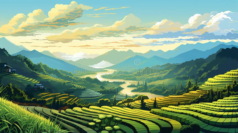 Rice Terraces Clipart
