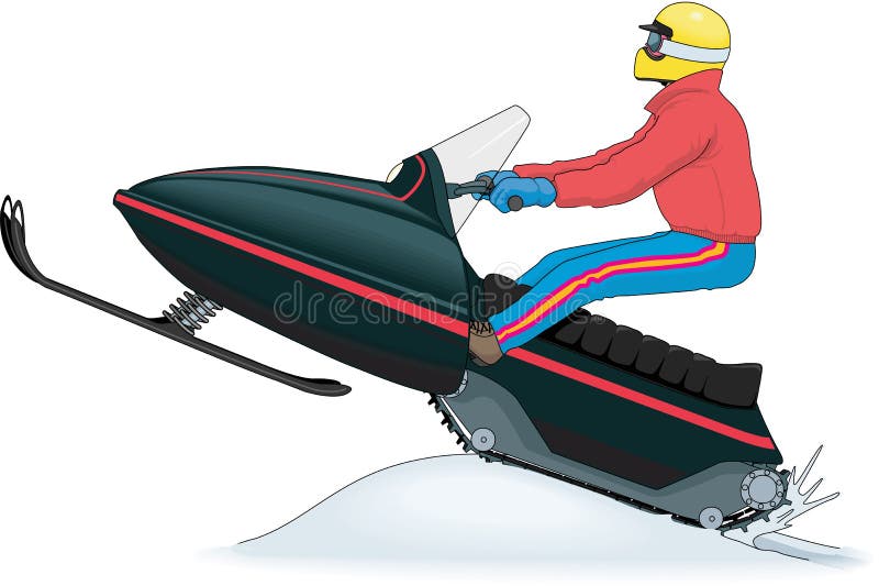 Snowmobile Vector Illustration Stock Vector - Illustration of winter ...