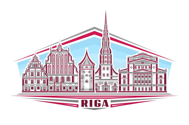Vector Illustration of Riga Stock Vector - Illustration of silhouette ...