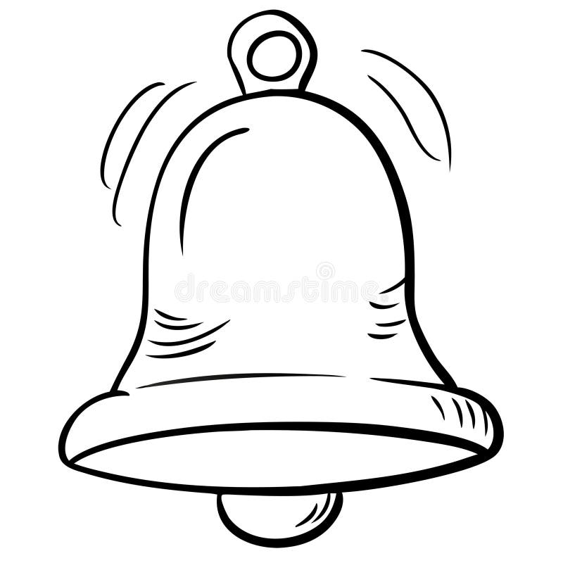 Vector Illustration Ringing Bell Outline for Notification and Alert ...