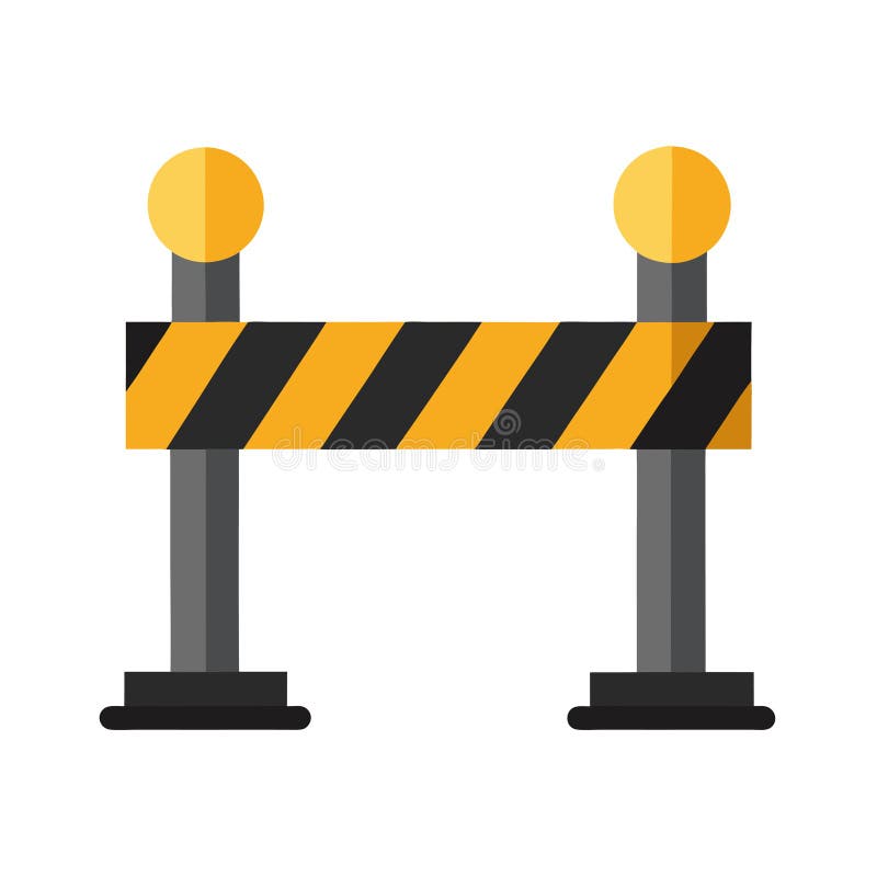 Vector Illustration of a Road Construction Barrier with Stripes and ...