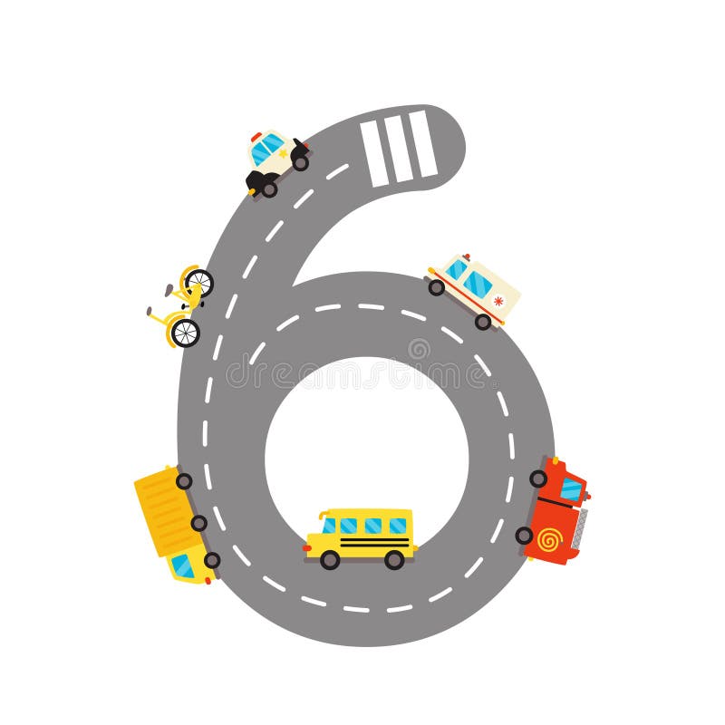 Vector Illustration. Road Numbers for Kids. Number 8. Stock ...