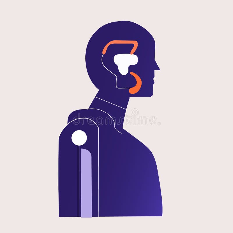 Vector Illustration of a Robot. Artificial Intelligence Chat Bot Human ...