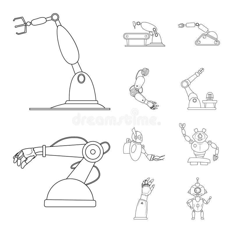 Vector Illustration Of Robot And Factory Icon Collection Of Robot And