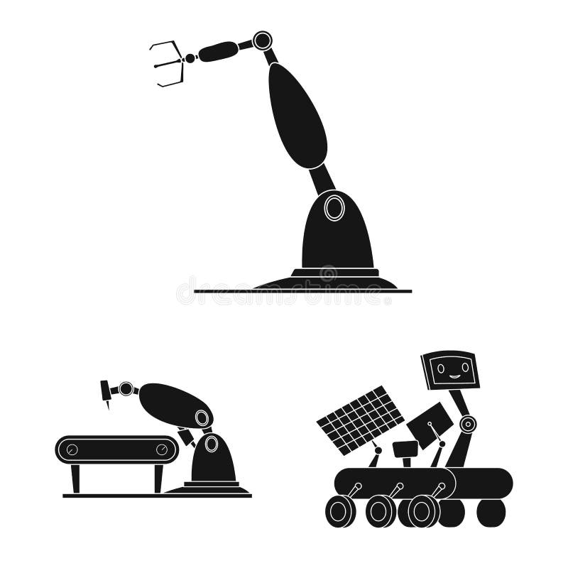 Vector Illustration Of Robot And Factory Icon Set Of Robot And Space