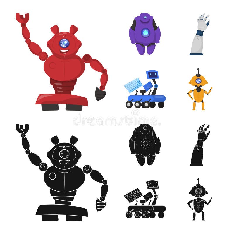Vector Illustration Of Robot And Factory Icon Set Of Robot And Space