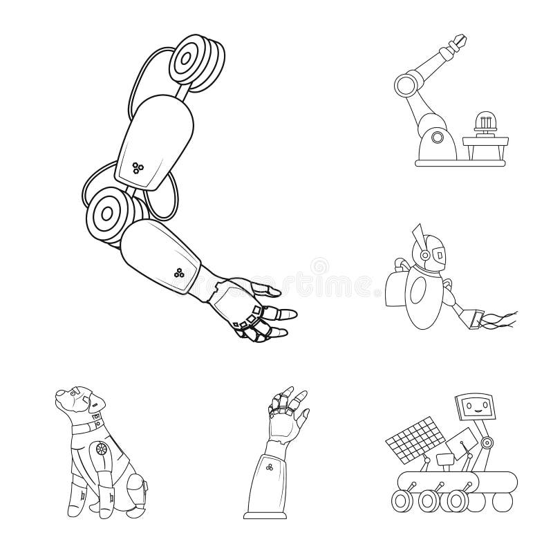Vector Illustration Of Robot And Factory Logo Collection Of Robot And