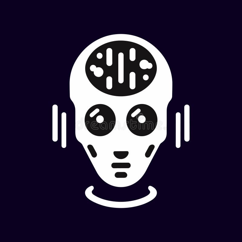 Vector Illustration of a Robot Head Stock Vector - Illustration of ...