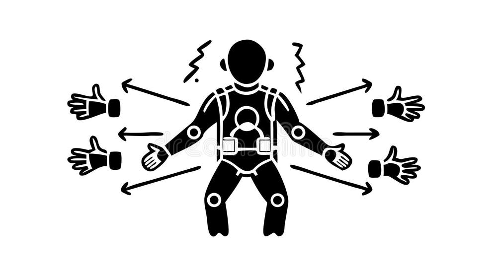Robot with Multiple Arms, Advanced Control, Vector Design Generative AI ...