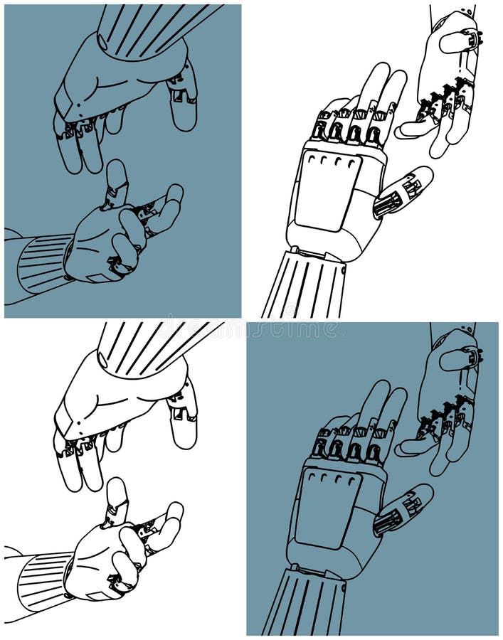 Robots Helping Hand stock vector. Illustration of robotics - 170768237