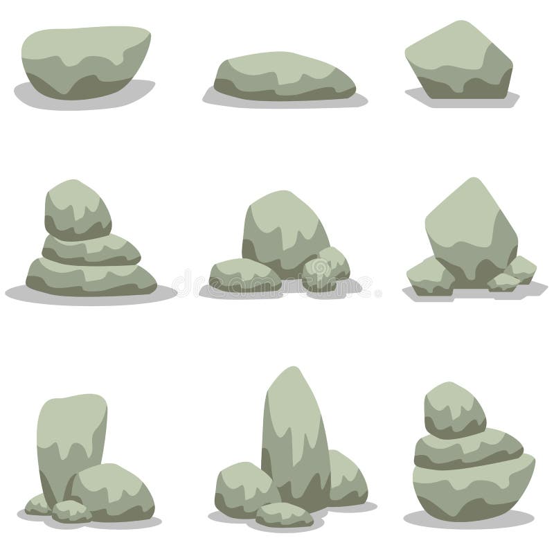 Vector Illustration of Rock Set Stock Vector - Illustration of stone ...