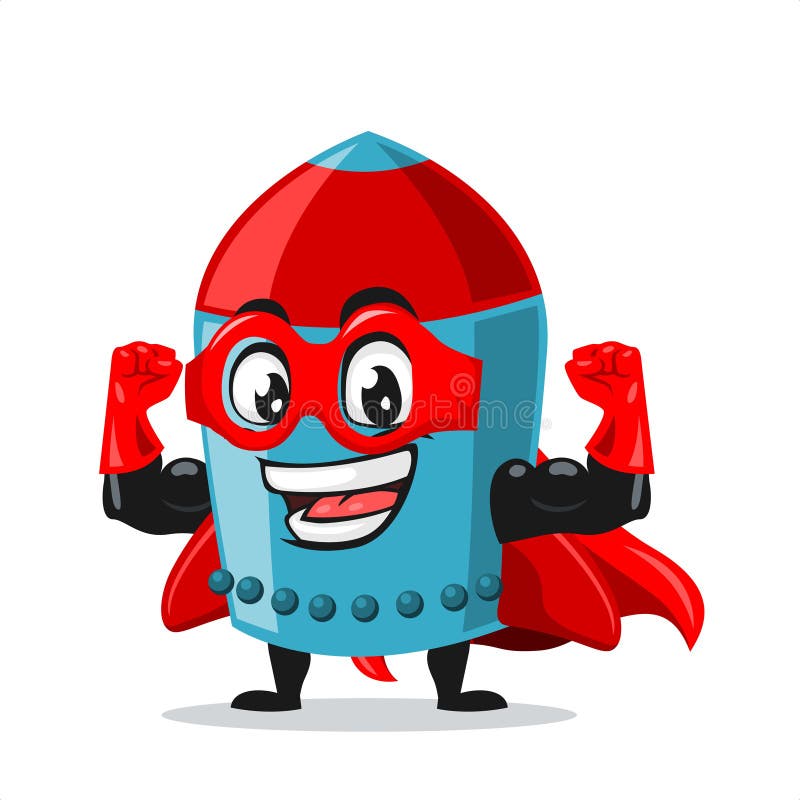 Vector Illustration of Rocket Character or Mascot Stock Image ...