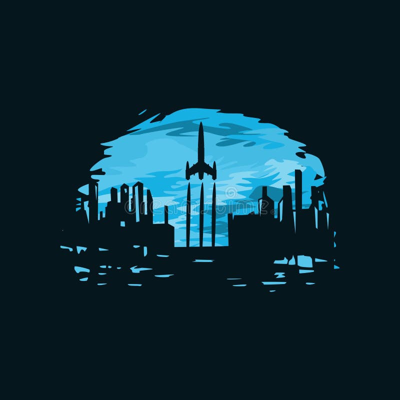 Vector Illustration of a Rocket Plane Flying into Space Stock ...