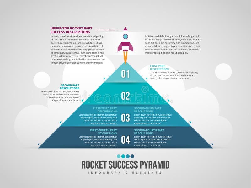 Rocket Success Pyramid Infographic Stock Vector - Illustration of color ...