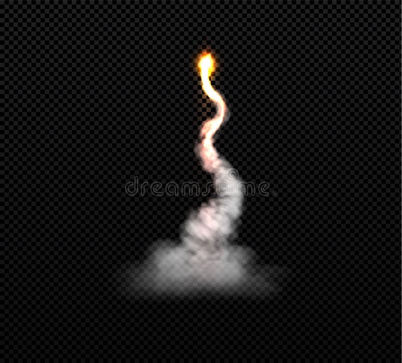 Vector Illustration of Rocket Trail with Fiery Explosion. Stock ...