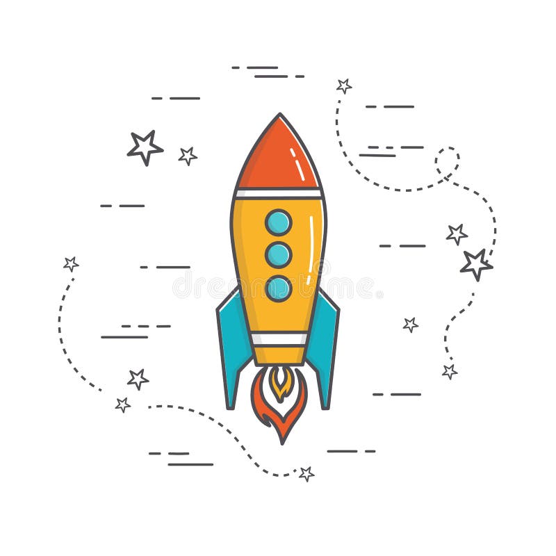 Vector Illustration of Rocket. Web Icon - Space Life. Astronomy Concept ...