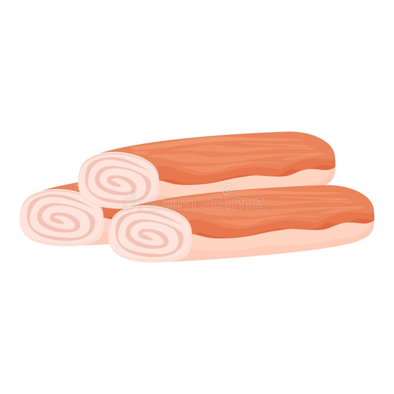 Vector Illustration of Rolled Slices of Ham Stock Vector - Illustration ...