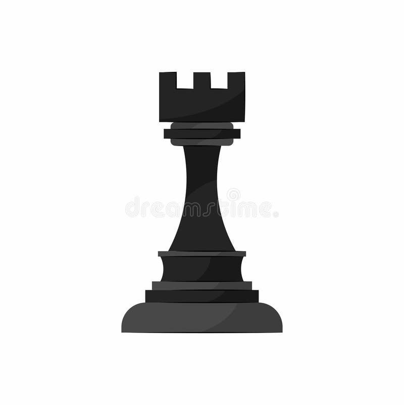 Vector Illustration of a Rook Chess Piece in a Flat Style on a White ...