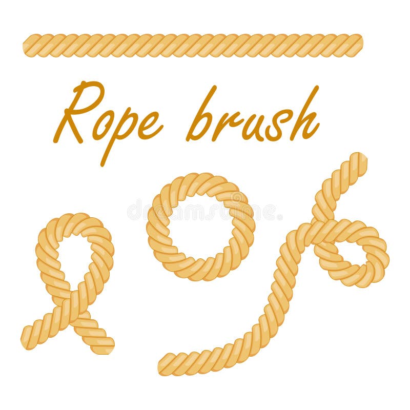 Rope brush set stock vector. Illustration of loop, icon - 74922355