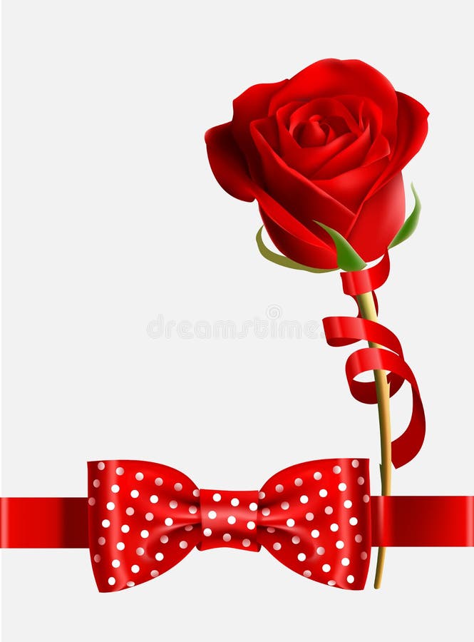 Vector Illustration of a Rose with a Bow Stock Illustration ...