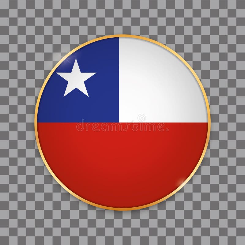 Vector Illustration of Round Button Banner Wit Country Flag of Chile ...