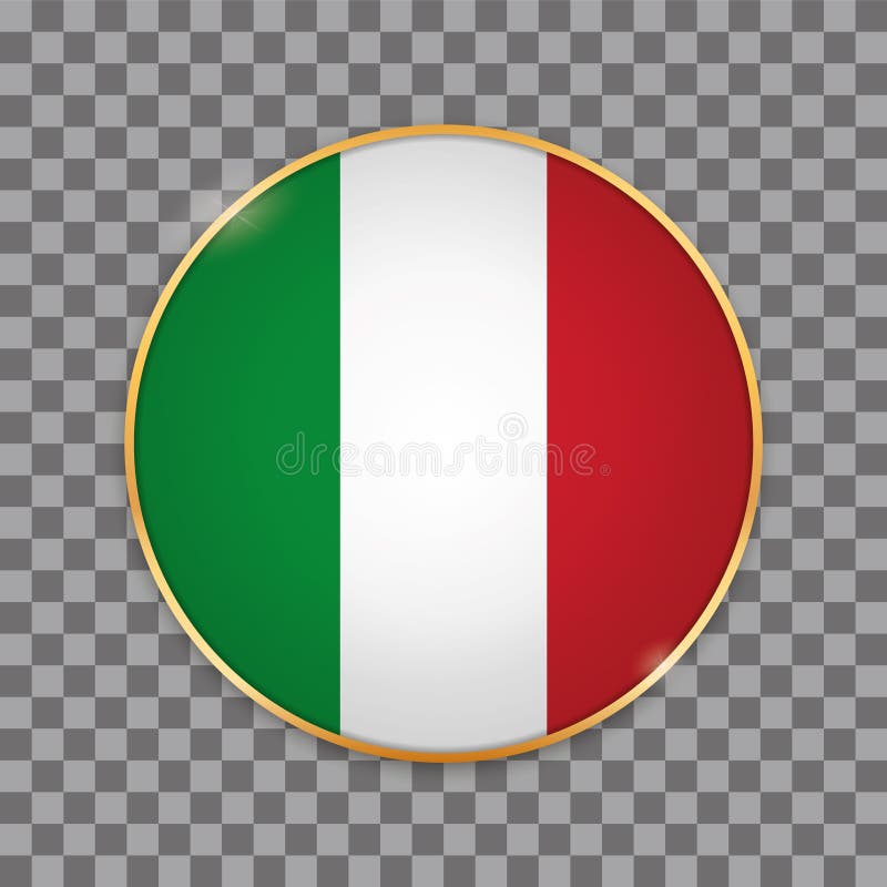 Vector Illustration of Round Button Banner Wit Country Flag of Italy ...